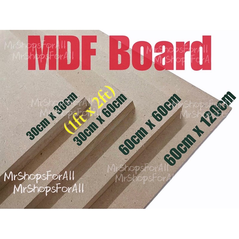 💥HOT DEAL!!! MDF Board (1ft x 2ft) 18mm Thickness Board Customizing to ...