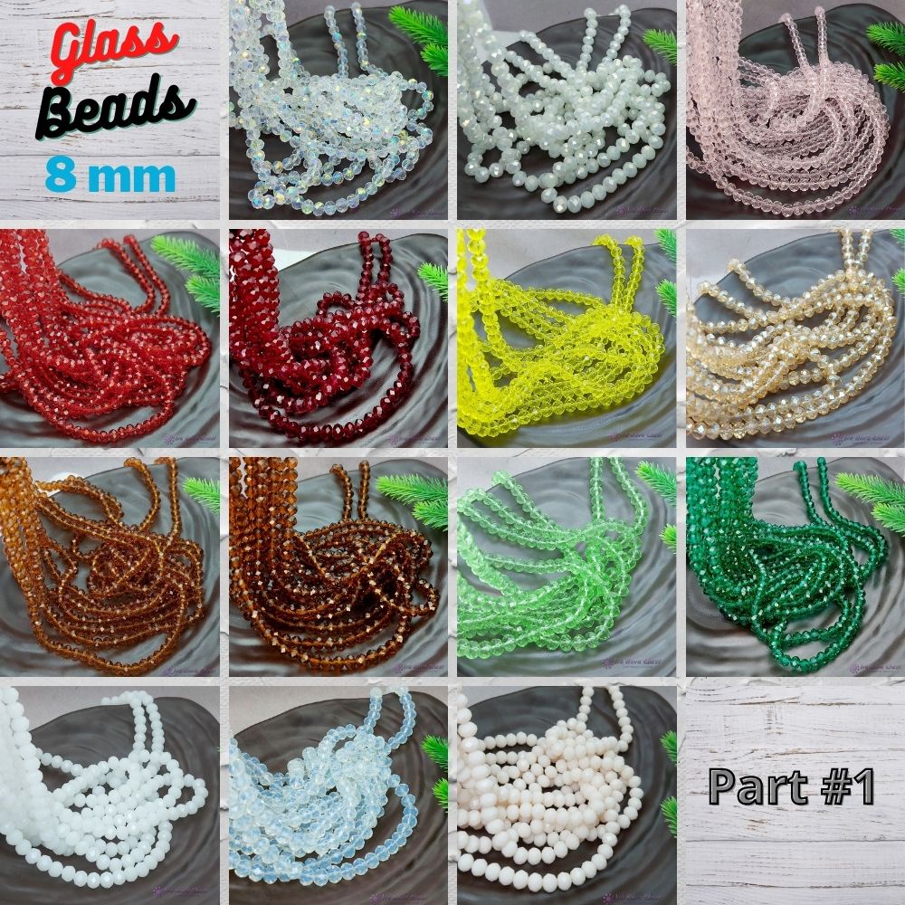 8mm Glass Crystal Beads Faceted Rondelle Jewellery DIY Beading Ship ...