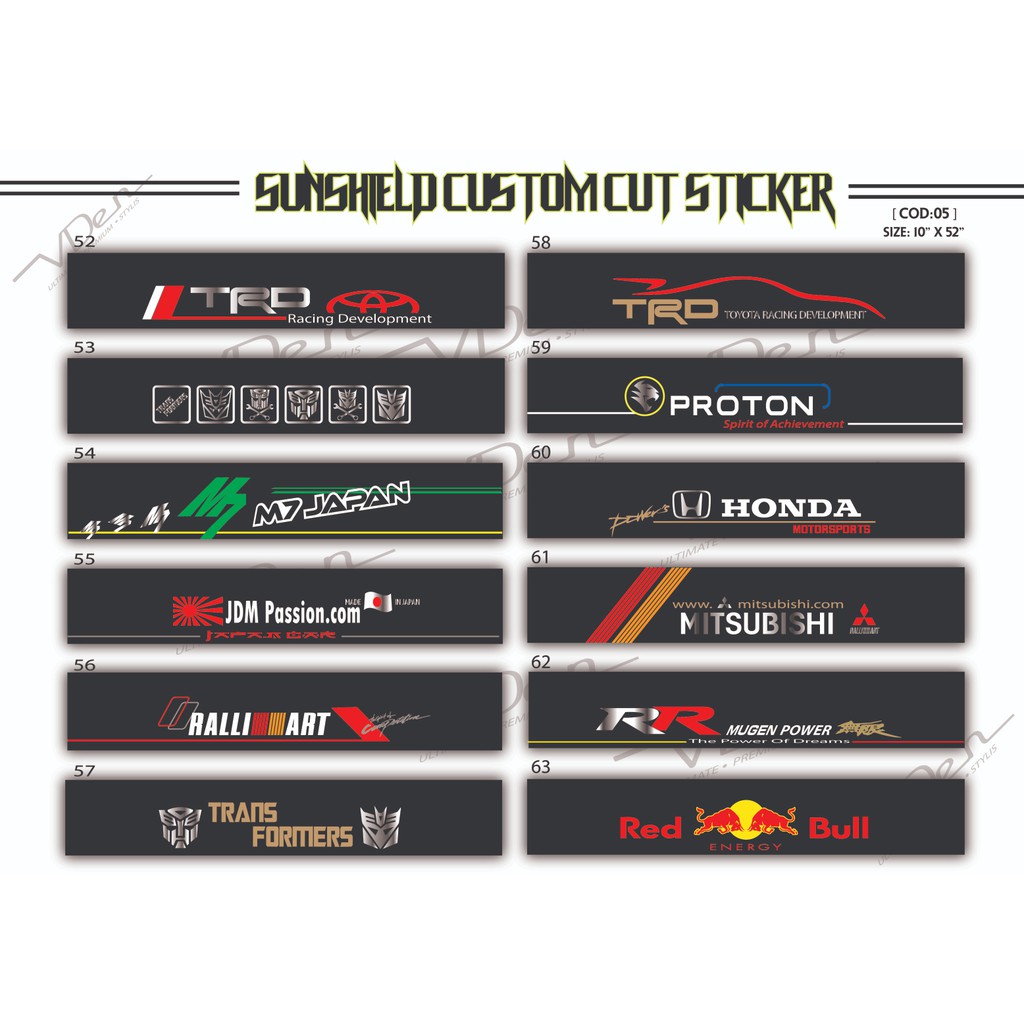 CUSTOM CUT WINDSCREEN STICKER V5 | Shopee Malaysia