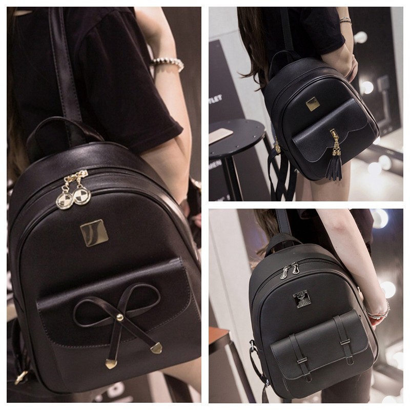 Fashion Korean mini Backpack small PU Leather travel Backpacks school ...