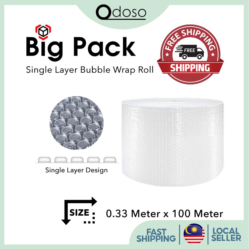 FREE SHIPPING - Big Pack Air Bubble wrap 0.33M x 100M Single Layer ...
