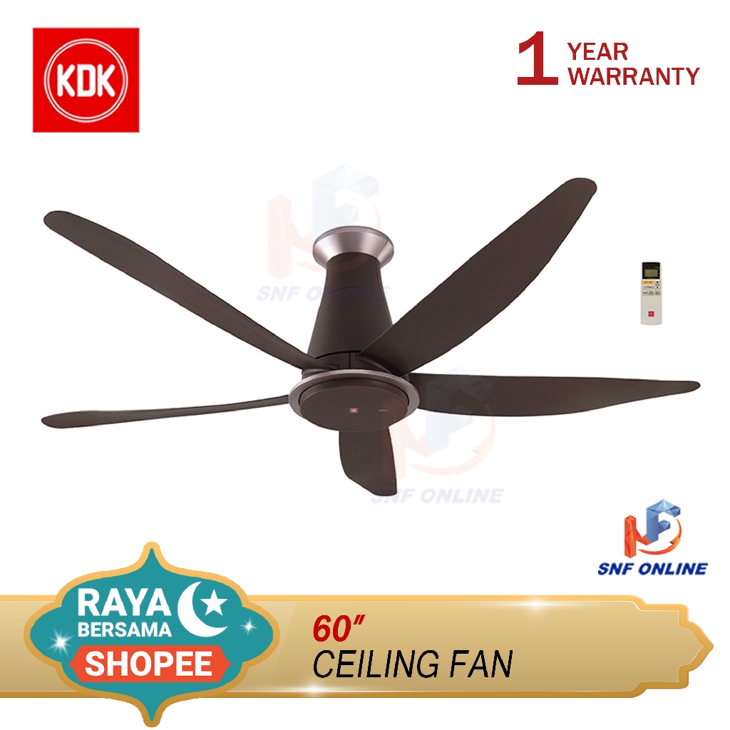 KDK Kaze 5 Blade Ceiling Fan With Remote Control (60’’) K15YX-RBR ...