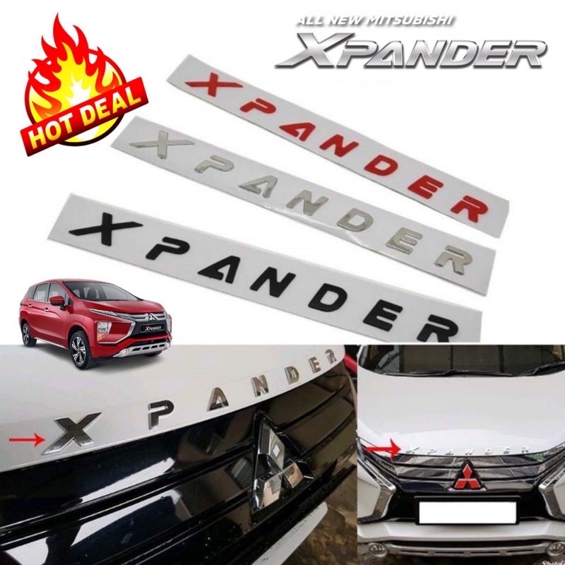 Emblem Mitsubishi XPANDER logo sticker Bonet logo Wording Car ...