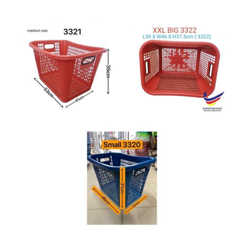 Bakul Dobi Betterware / Bakul Baju / Bakul Petak / Bakul Dobi Segi ...