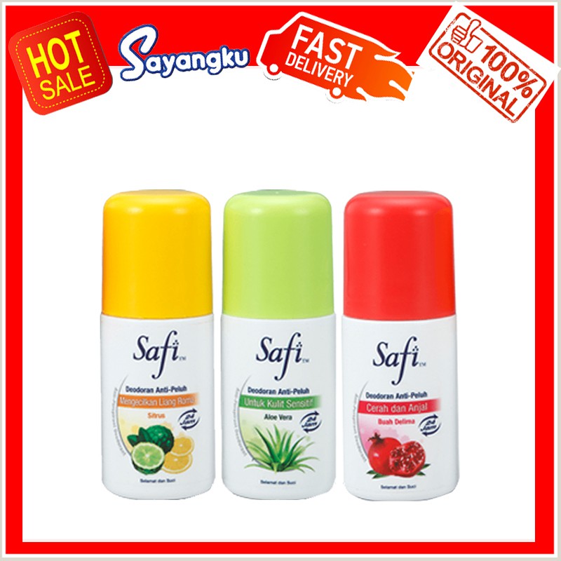 Safi Anti Perspirant Deodorant Roll on - 30ml Aloe Vera / Buah Delima ...