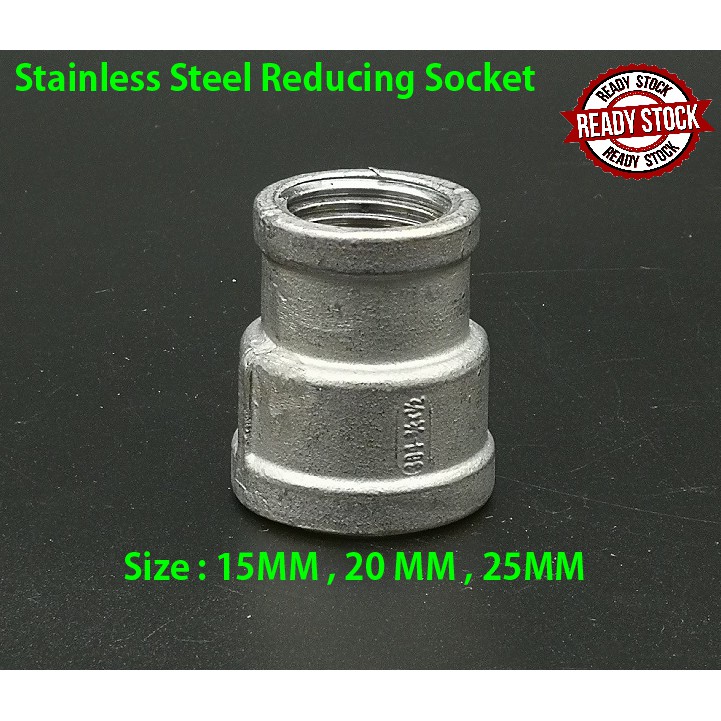 STAINLESS STEEL SUS 304 PIPE FITTING REDUCING SOCKET 1/2 INCH | 3/4 ...