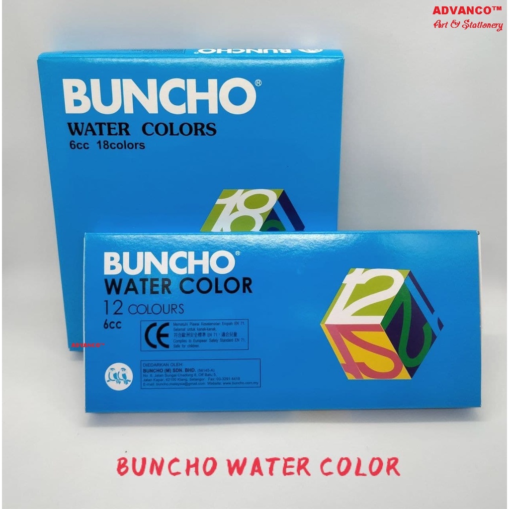 BUNCHO WATER COLOUR (AVAILABLE IN 12COL / 18COL) | Shopee Malaysia
