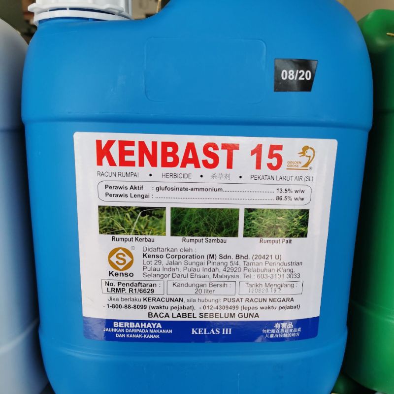 KENBAST 15 KENSO 20L Glufosinate Ammonium 13.5 % Racun Sentuhan Untuk ...