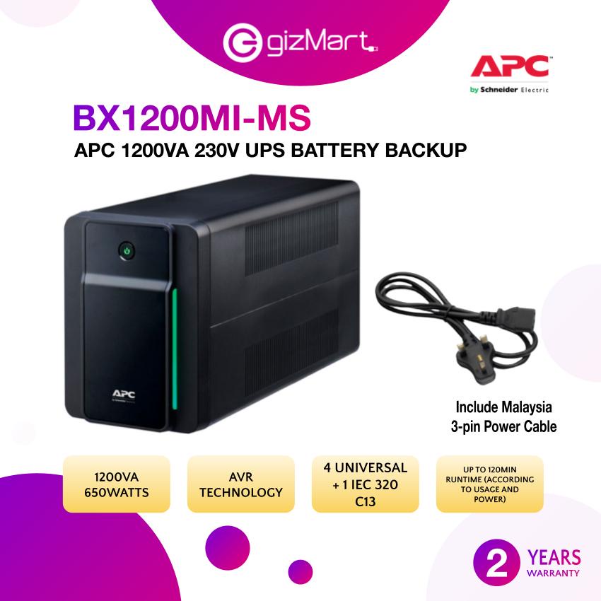 APC BX1200MI-MS Back-UPS 1200VA, 230V, AVR, 4 universal & 1 IEC outlets ...