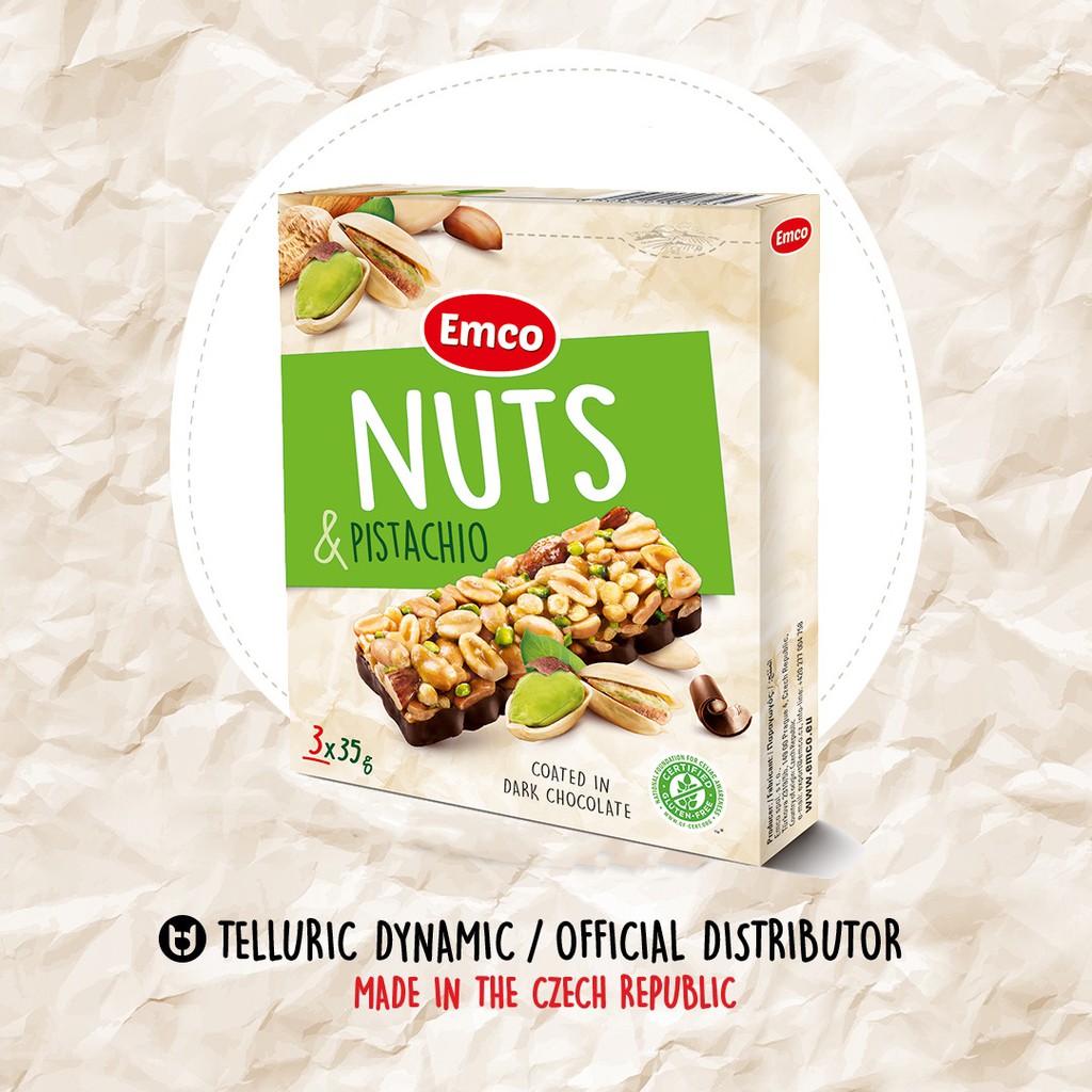 Emco Bars Nuts and Pistachios 3x35gm SKU#907565 | Shopee Malaysia