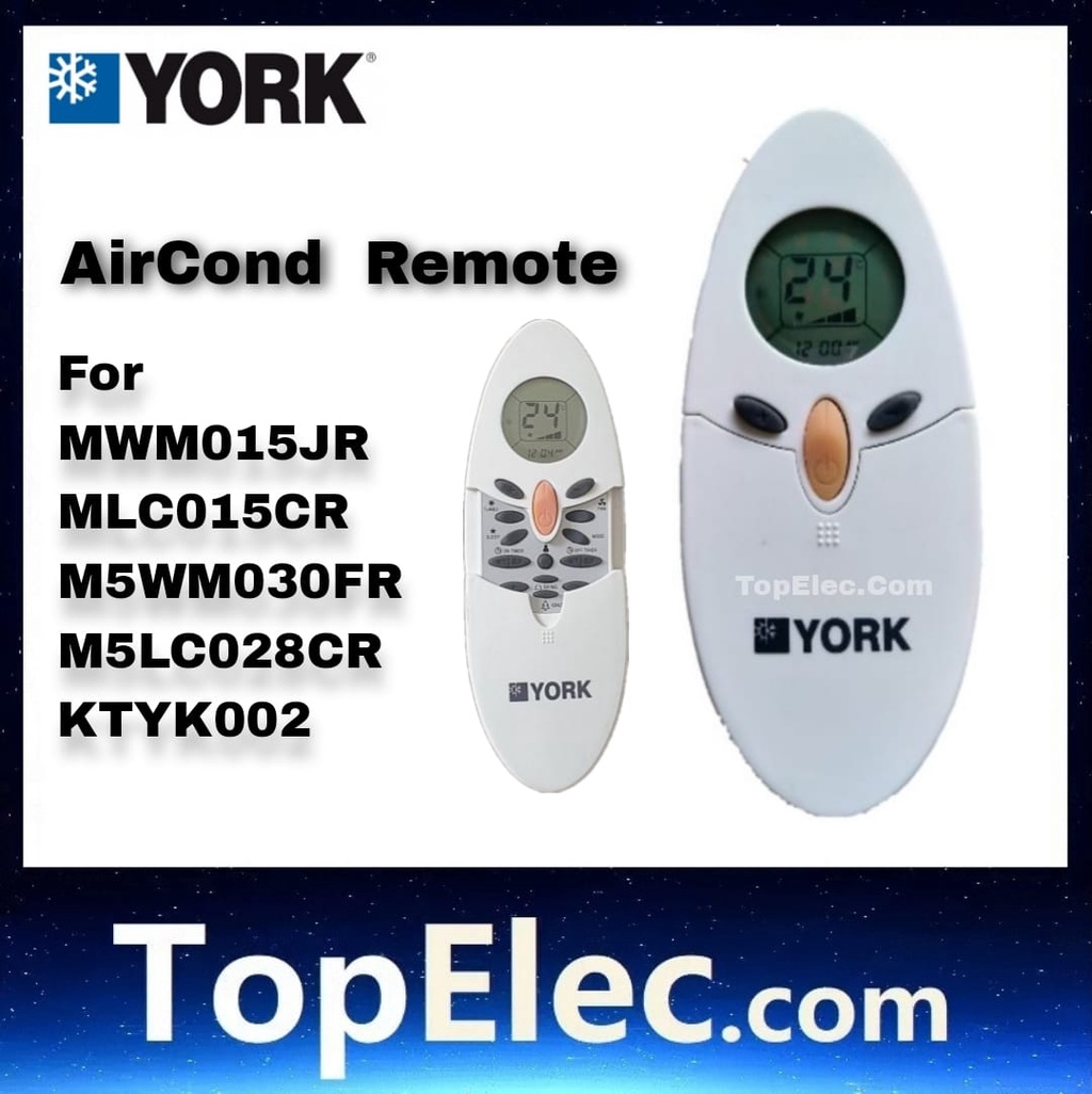 York Air Cond Conditioner Remote Control 041 - Big Alat Kawalan Jauh ...