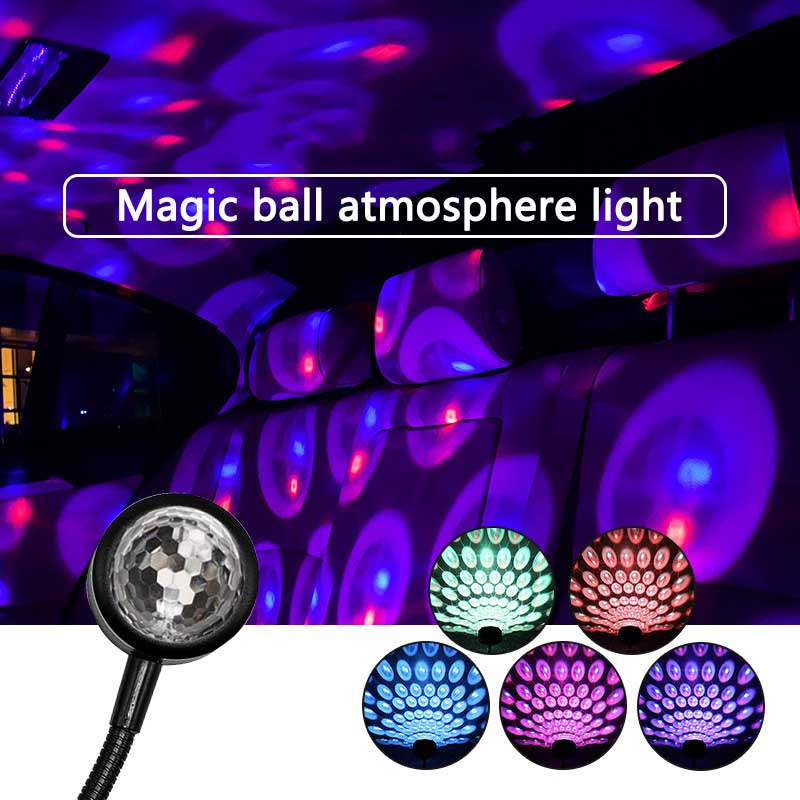 9 Modes Colorful Car Projection Night Light / Portable USB Magic Ball ...