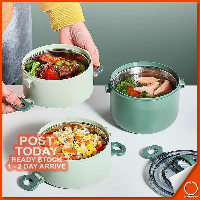𝐋𝐀𝐑𝐆𝐄 𝐂𝐀𝐏𝐀𝐂𝐈𝐓𝐘 304 Stainless Steel Lunch Box Leak Proof Air Tight Cover ...