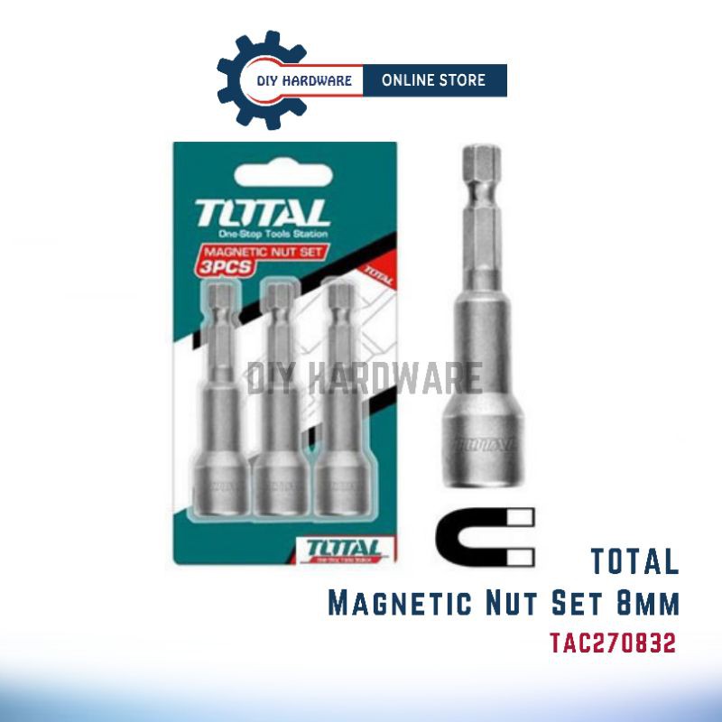 TOTAL Magnetic Nut Set (8mm) TAC270832 | Shopee Malaysia