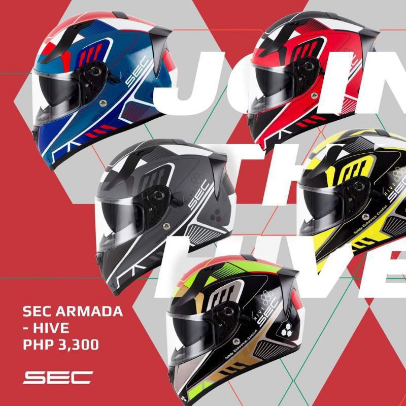 SEC helmet Armada Hive (free smoked lens) | Shopee Malaysia