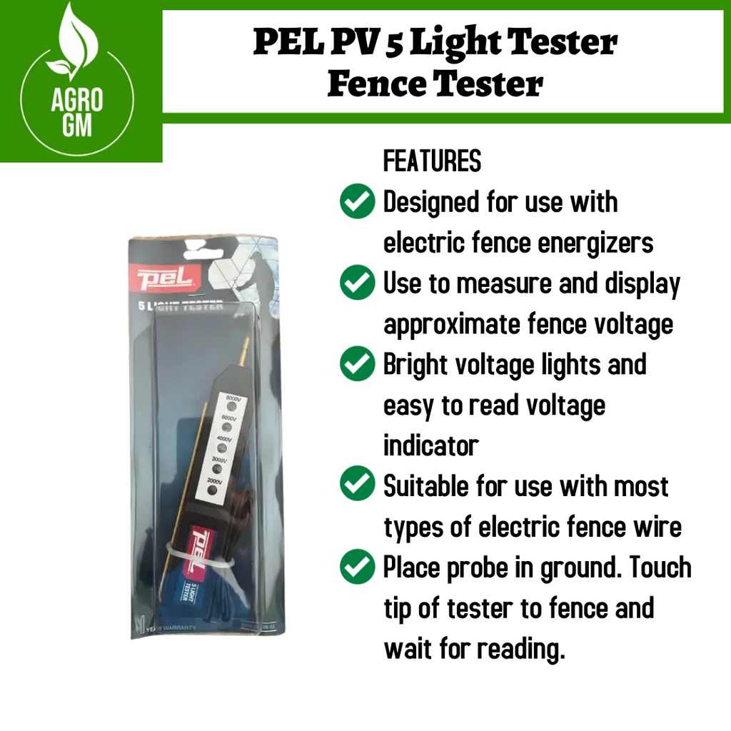 PEL PV5 PEL 5 Light Tester Fence Tester Pagar Elektrik | Shopee Malaysia