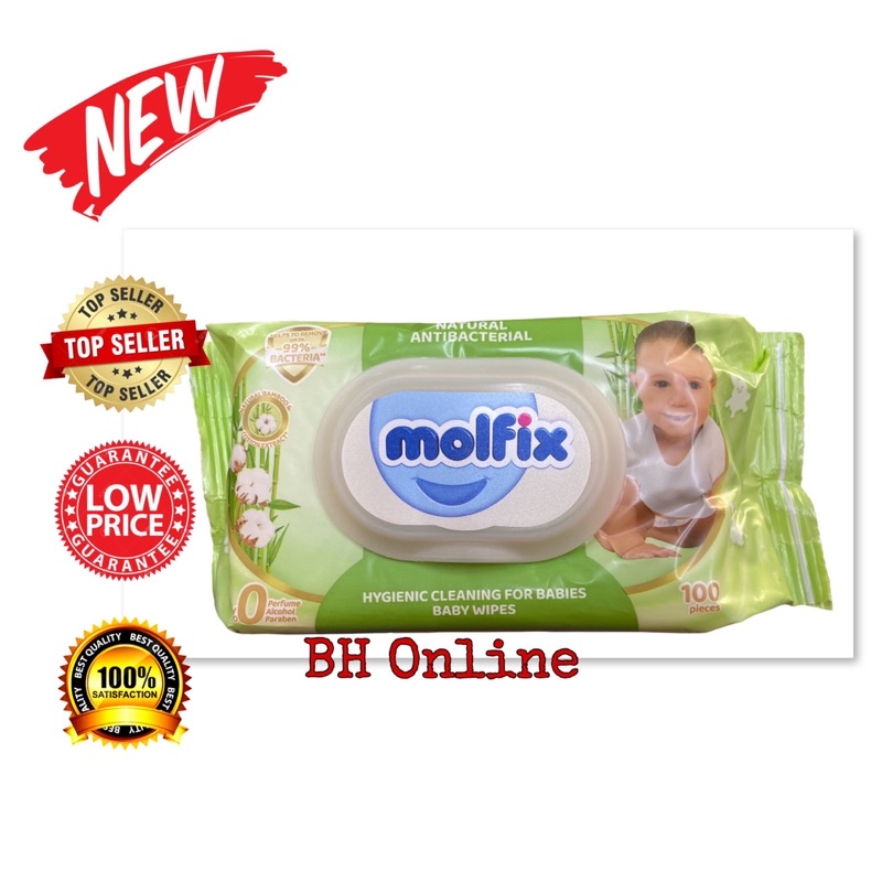 Molfix Natural Baby Wipes 100's For Hygiene Cleaning - Newborn ...