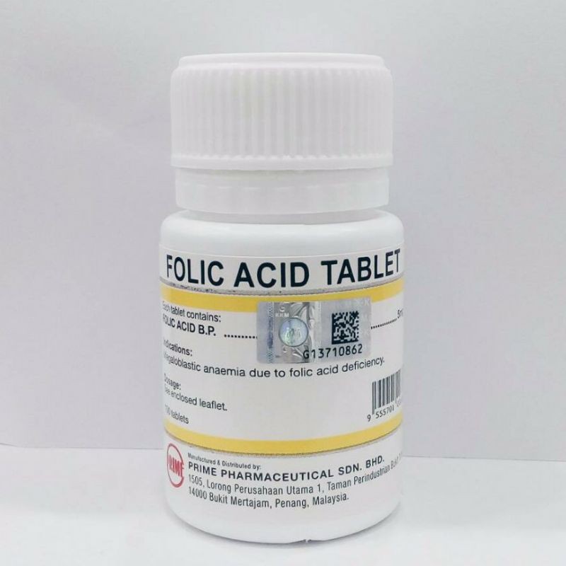 Prime Folic Acid 5mg / ASIK FOLIK Tablet 100 biji/btl (persediaan ...