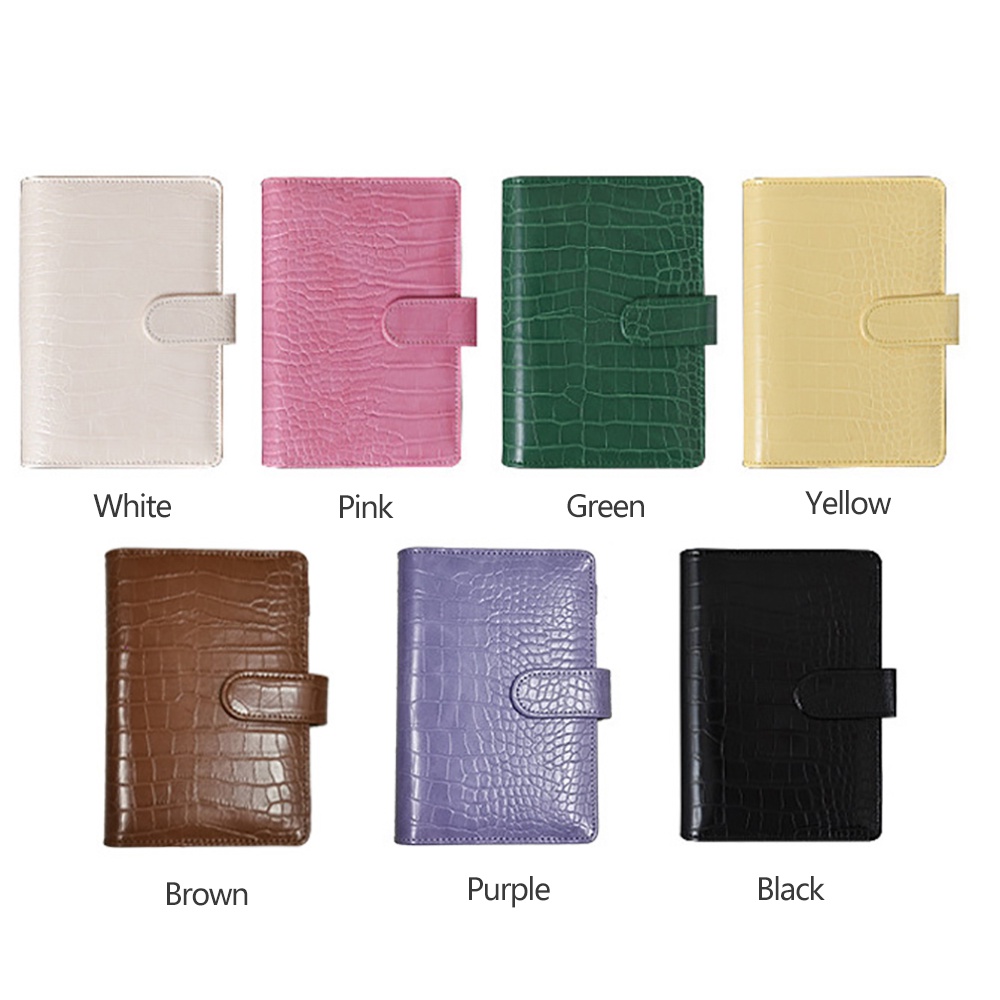 A5 A6 Macaroon Color Crocodile Pattern DIY Binder Notebook Cover Diary ...