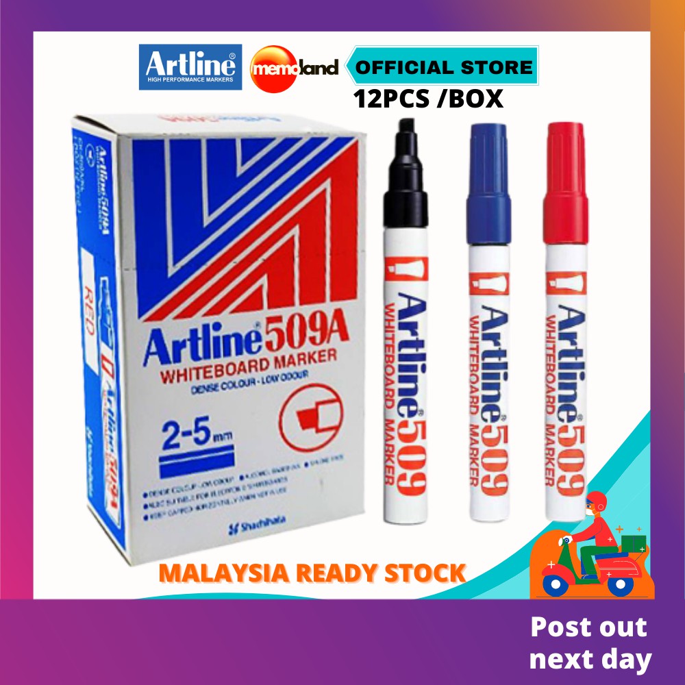 ARTLINE 509A WHITE BOARD MARKER PEN - 12pcs/Box PEN PENANDA PAPAN PUTIH 白板性马克笔 | Shopee Malaysia