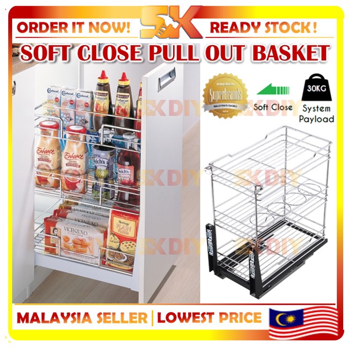 🇲🇾ECOWARE Soft Close Multifunction Three Layers Pull Out Basket ...