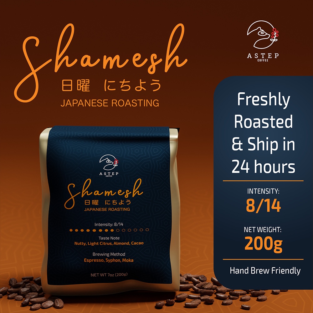 ASTEP Coffee Beans Shamesh Blend Japanese Dark Roast Grind Size Option ...