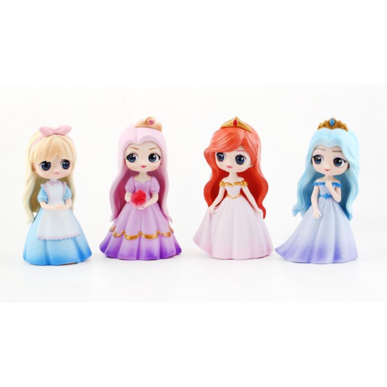Disney Q Version Fairy Tale Rainbow Princess Action Figure Decorative ...