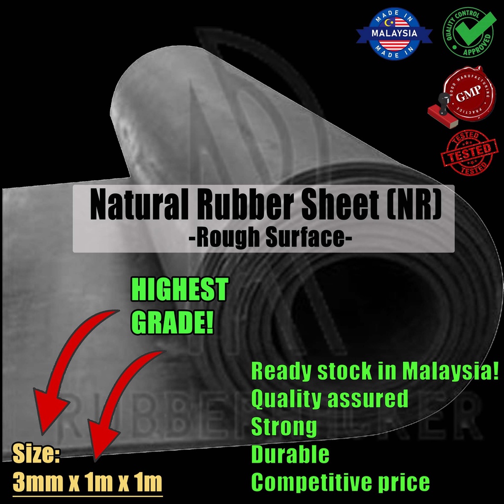 Natural Rubber Sheet (NR), Rough Surface Rubber Sheet ( 3mm x 1m x 1m Size! ) | Shopee Malaysia