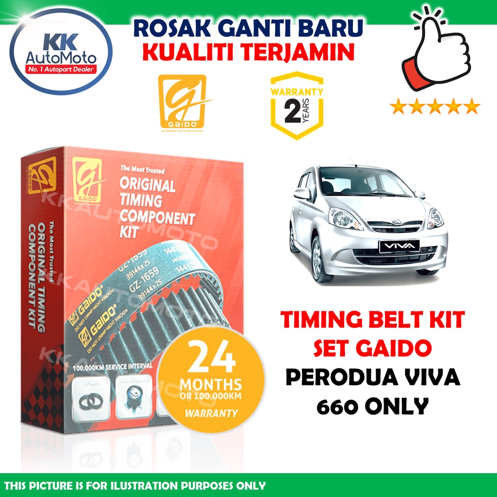 Perodua Viva 660 Only AT MT - Genuine Timing Belt Kit Set 2 Years ...