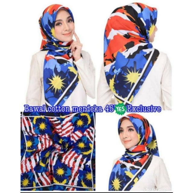 Tudung Merdeka Bawal Cotton 45 Viral | Shopee Malaysia