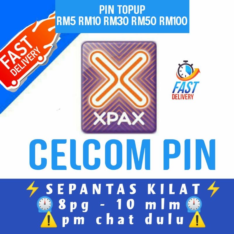 CELCOM PREPAID TOPUP PIN RELOAD DIGI HOTLINK XOX TUNETALK | Shopee Malaysia