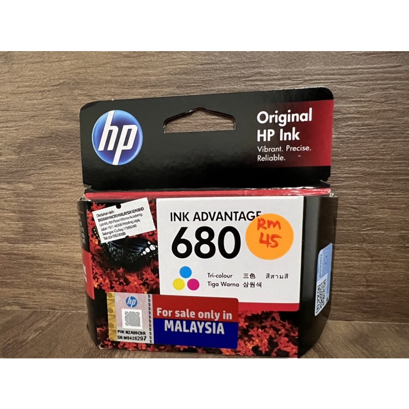 original HP ink 680 ink advantage tri-colour | Shopee Malaysia