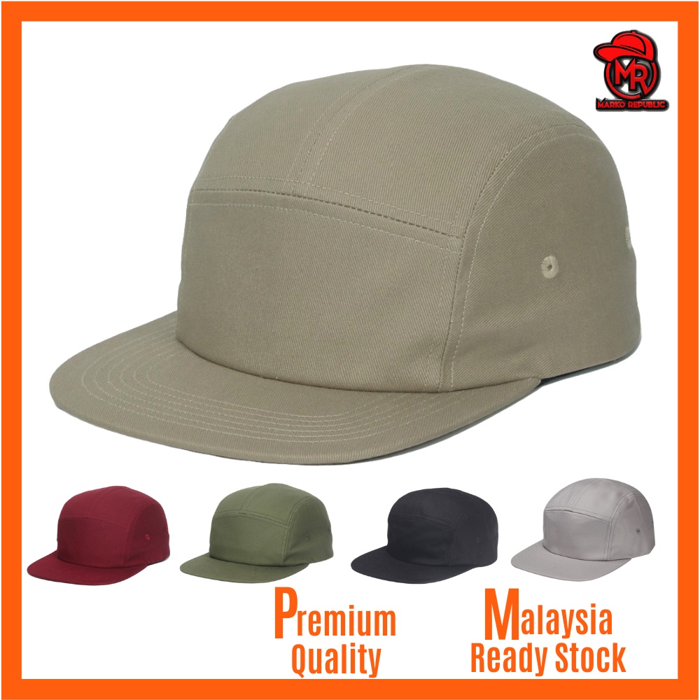 Basic Flat Brim Plain Blank 5 panel Hat Five Panel Skateboard Unisex ...
