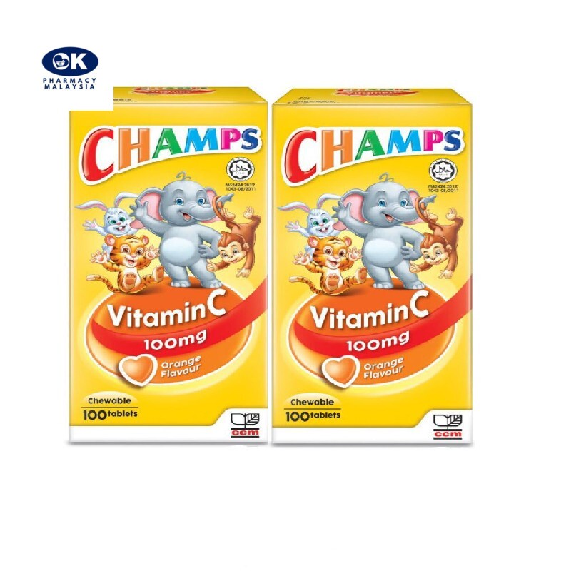 CHAMPS VIT C 100MG ORANGE 100'S X 2 (VALUE PACK) | Shopee Malaysia