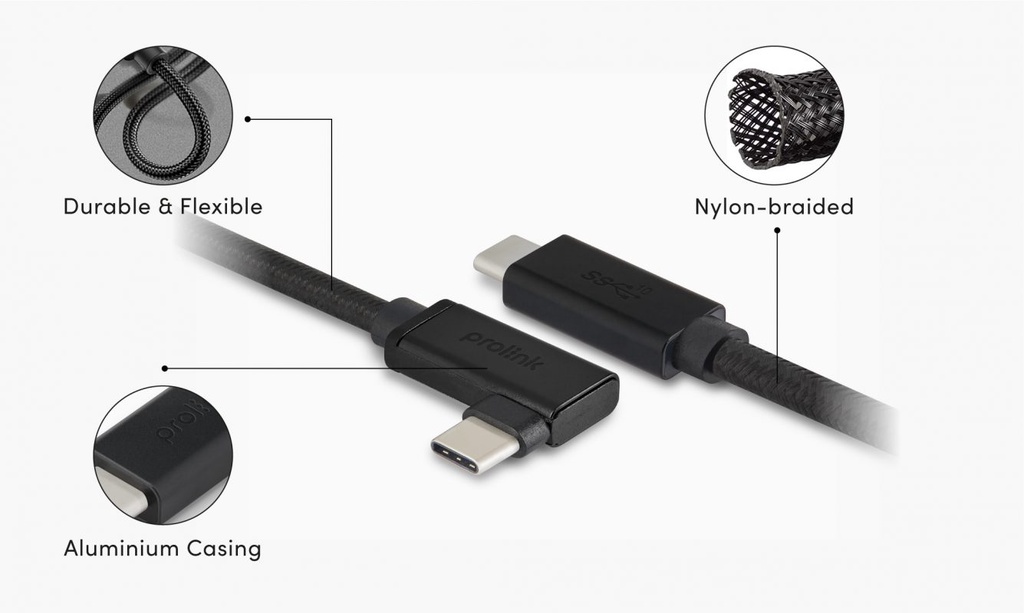 [E-Mark Chip] Prolink 100W PD USB-C 3.2 Gen 2 Fast Charging Thunderbolt ...