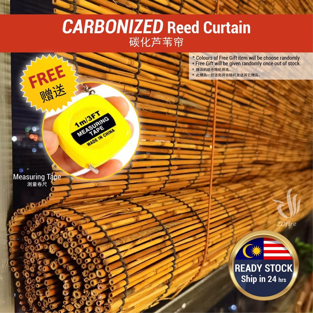 Carbonized Reed Curtain Natural Bamboo Partition Curtain Tea Area Tirai ...