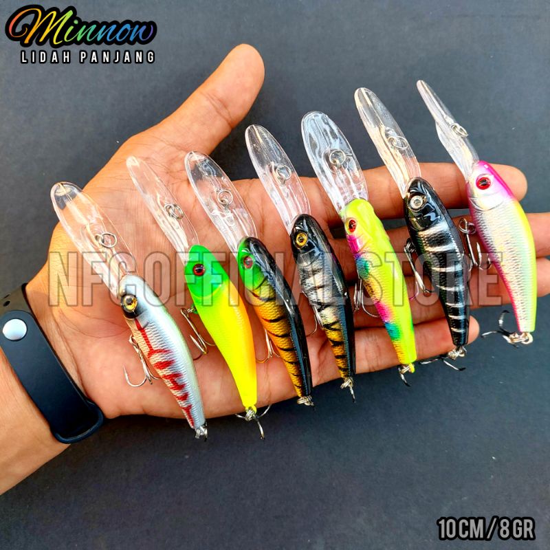 Lure minnow floating tongue Length 10 cm 8 grams Trolling target bait ...