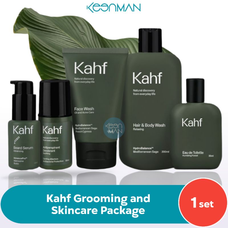Kahf Grooming and Skincare Package - Face, Hair & Body Wash, EDT, Beard ...