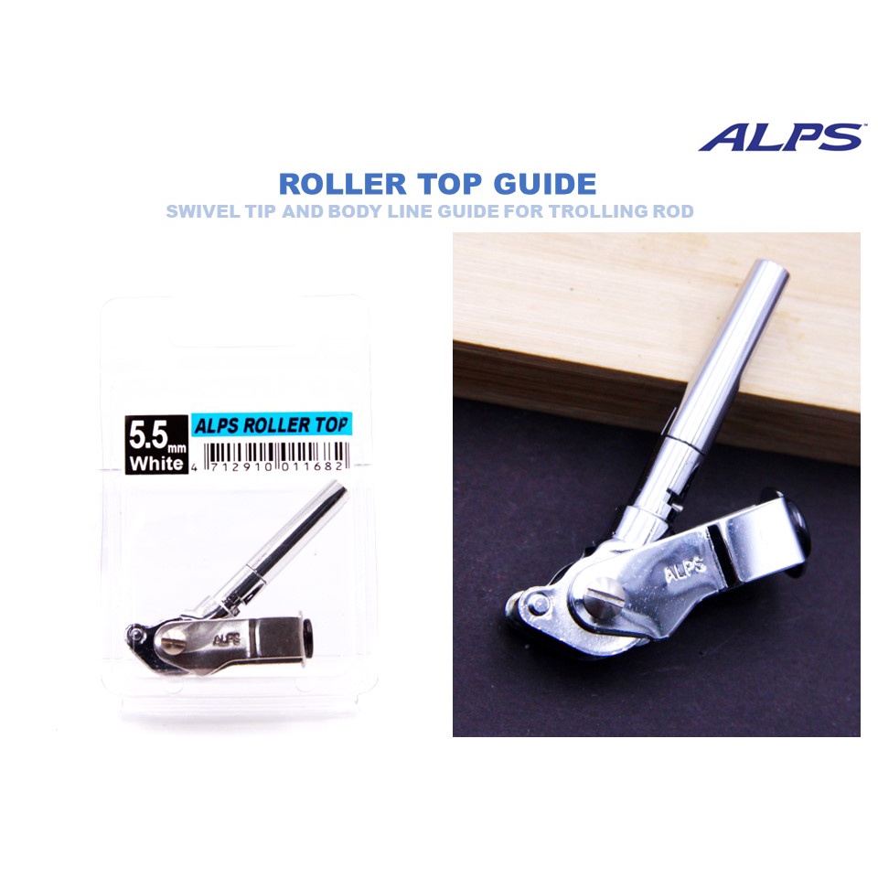 ALPS ROLLER TOP (SILVER), SWIVEL TIP ROLLER GUIDE, SALTWATER BOAT ROD ...