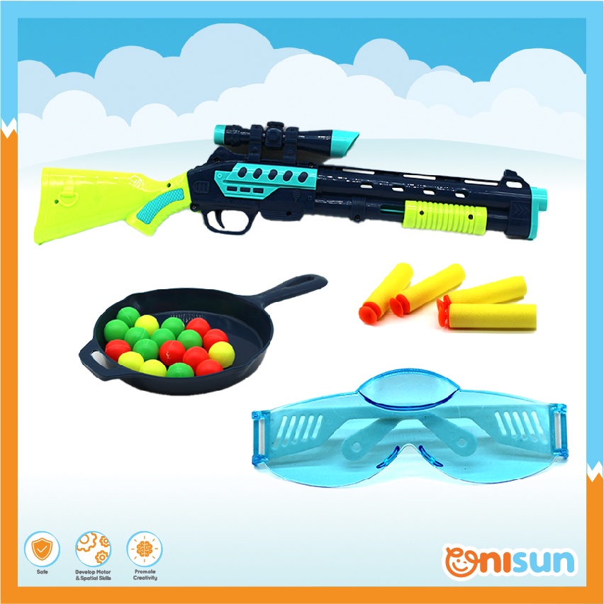 [Ready Stock] Kids Blaster Gun Toy with Soft Bullets, Balls & Aiming ...