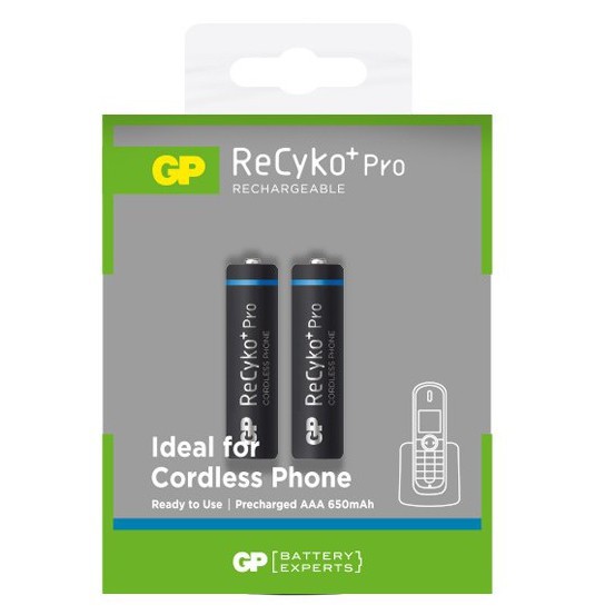 GP ReCyko Pro battery 650mAh AAA ( 2 battery pack )( Cordless phone ...