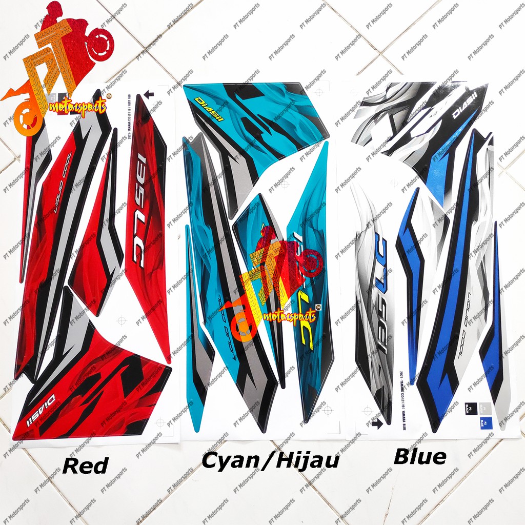LC135 NEW V2 V3 V4 V5 V6 V7 Body Cover Set Stripe Sticker Red Cyan Blue ...