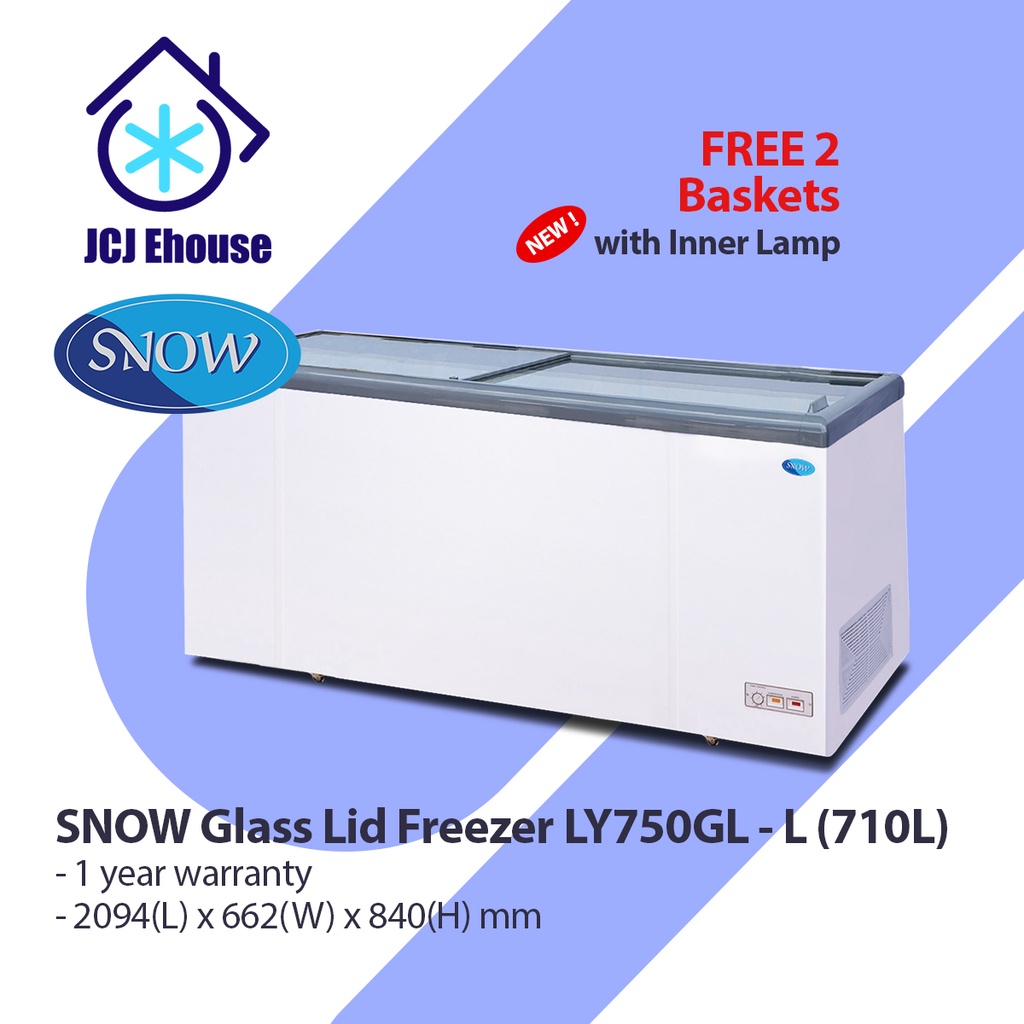 SNOW FREEZER / SNOW GLASS LID CHEST FREEZER LY750GL - L ( 710L ) / WITH ...