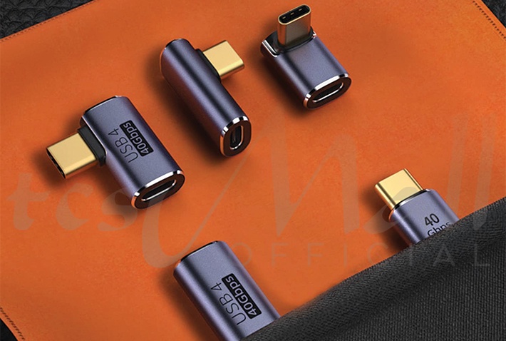 USB4 L Shaped Adapter USB C 4 to Type-C 8K Video PD 100W 40Gbps ...