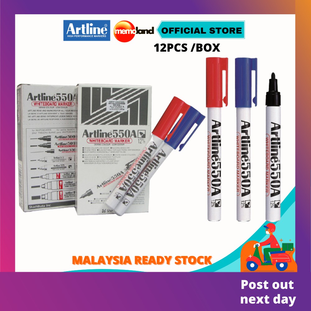 ARTLINE 550A WHITE BOARD MARKER PEN - 12pcs/Box PEN MARKER PAPAN PUTIH ...