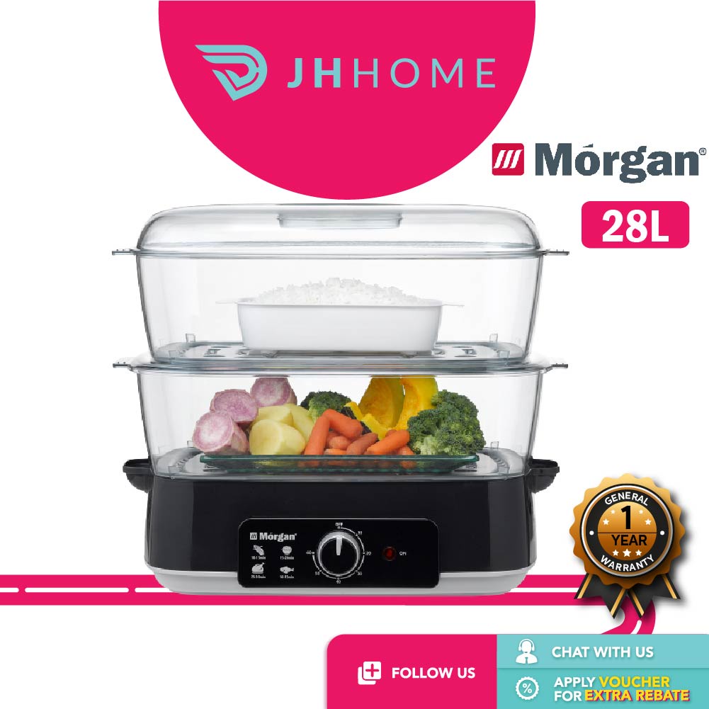 Morgan 28L 2-Tier Nutristeam Food Steamer MFS-29 MFS-29BK | Shopee Malaysia