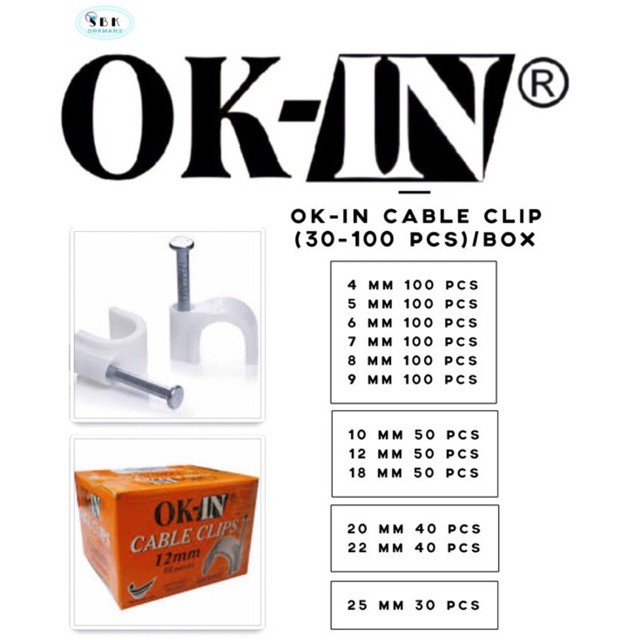 OK-IN PVC Cable Clip U Clip/Wall Wire Clips(White) | Shopee Malaysia