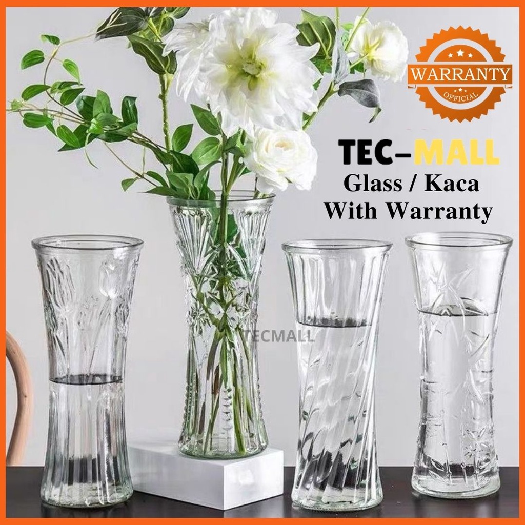Pasu Kaca Glass Vase flower pot plant vase home office decoration ...