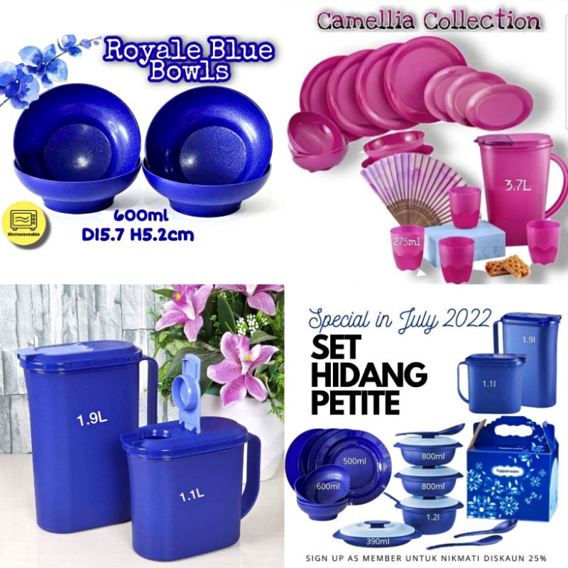 Tupperware Camellia Collection Dining Serveware /Plates/ Bowls/ Sheerly ...