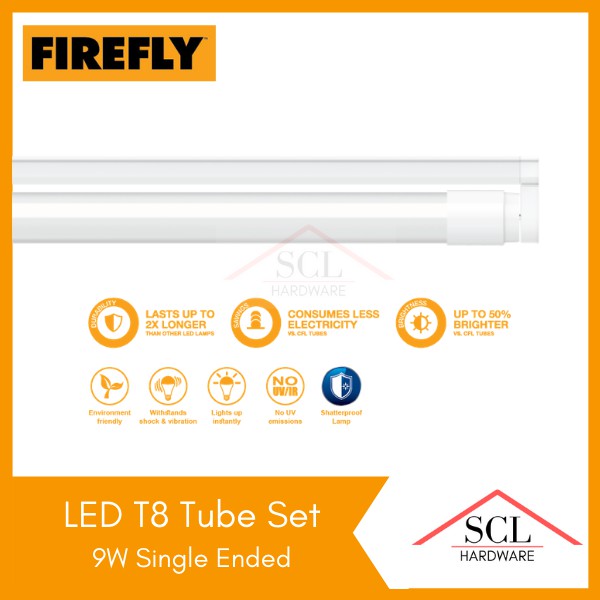 FIREFLY Basic Series LED T8 Tube & Box Type Set (Single-ended) 9W | Shopee Malaysia